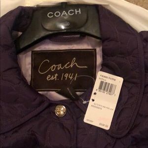 Coach | Jackets & Coats | Coach Purple Quilted Signature Hack Jacket ...